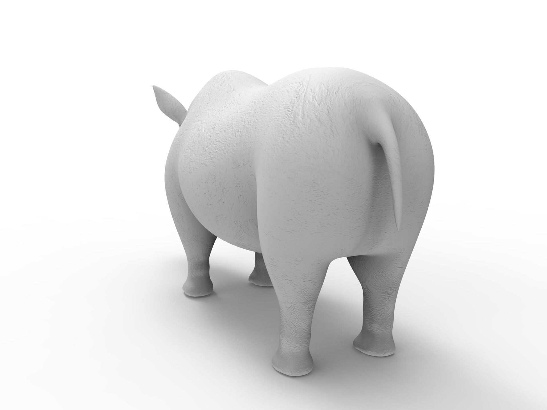 3D model 3D Dirty Rhino Model Rigged game ready VR / AR / low-poly ...