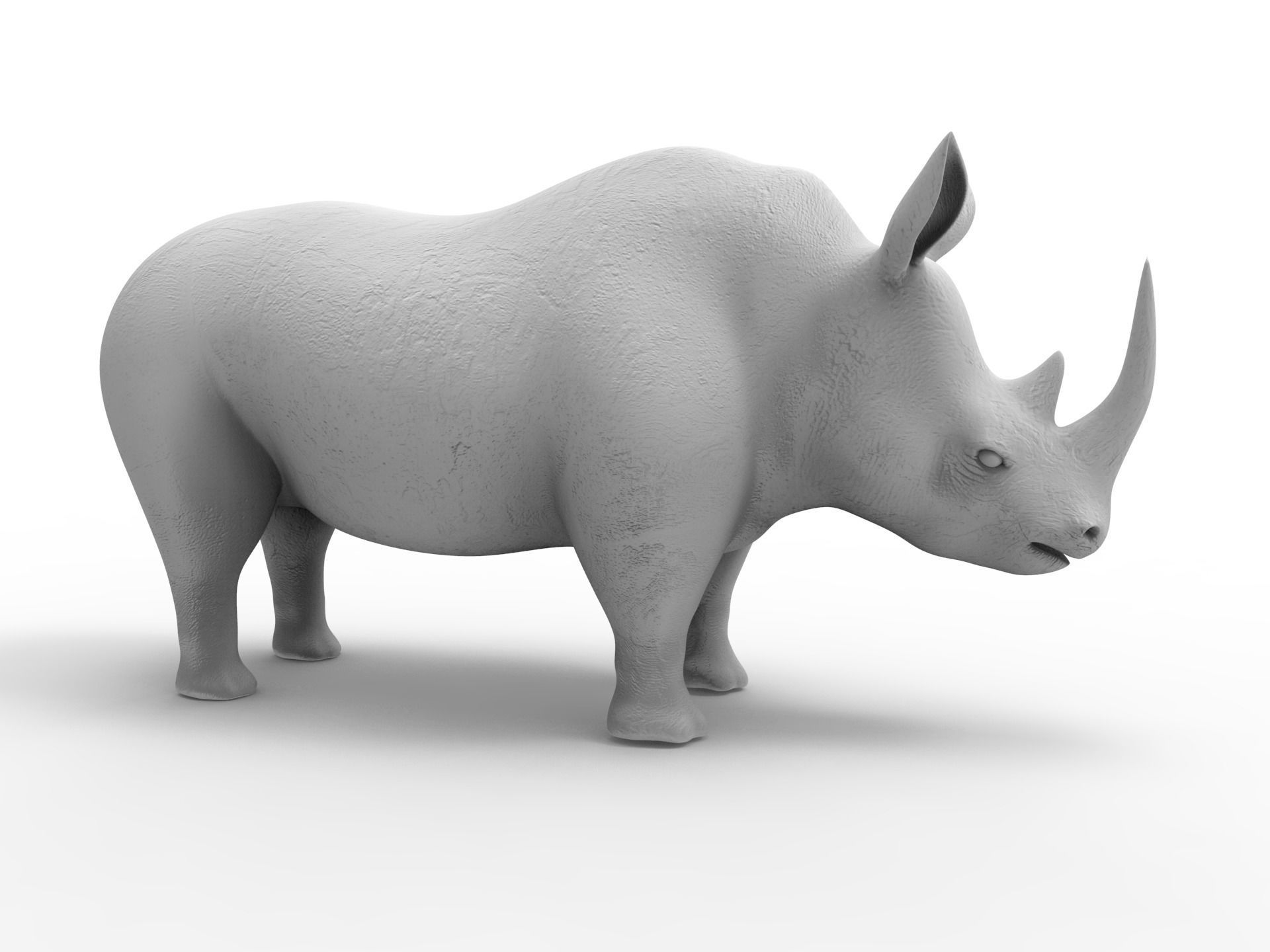 3D model 3D Dirty Rhino Model Rigged game ready VR / AR / low-poly ...