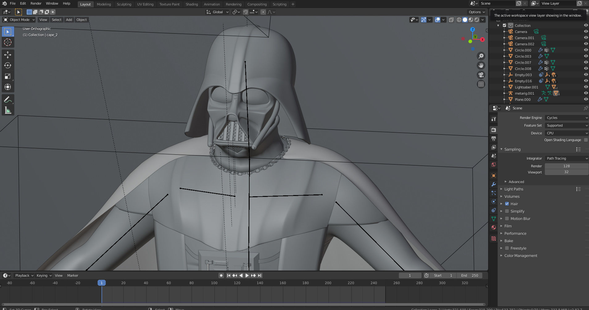 Darth Vader 3D model rigged | CGTrader