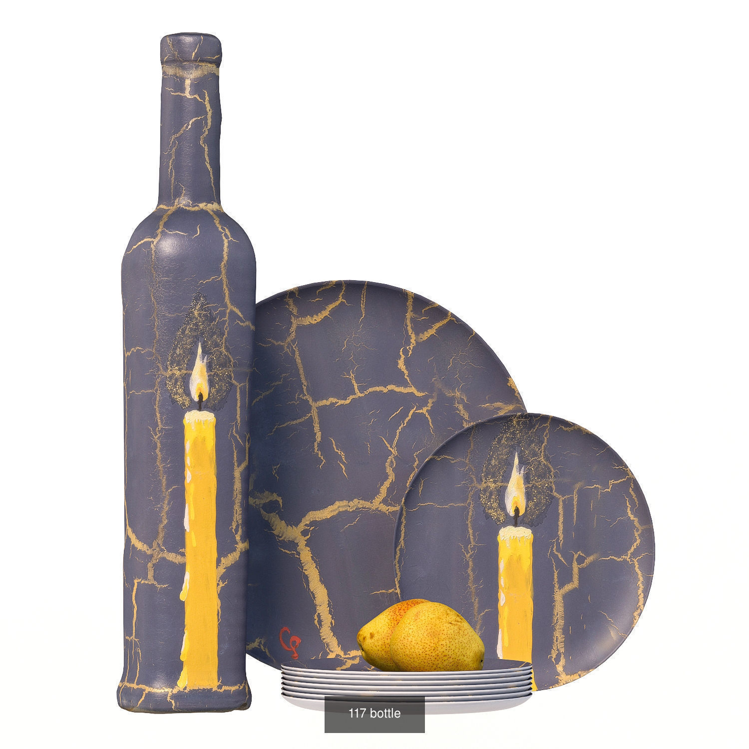 3D Model Collection 32 sets of decorative tableware VR / AR / low-poly ...