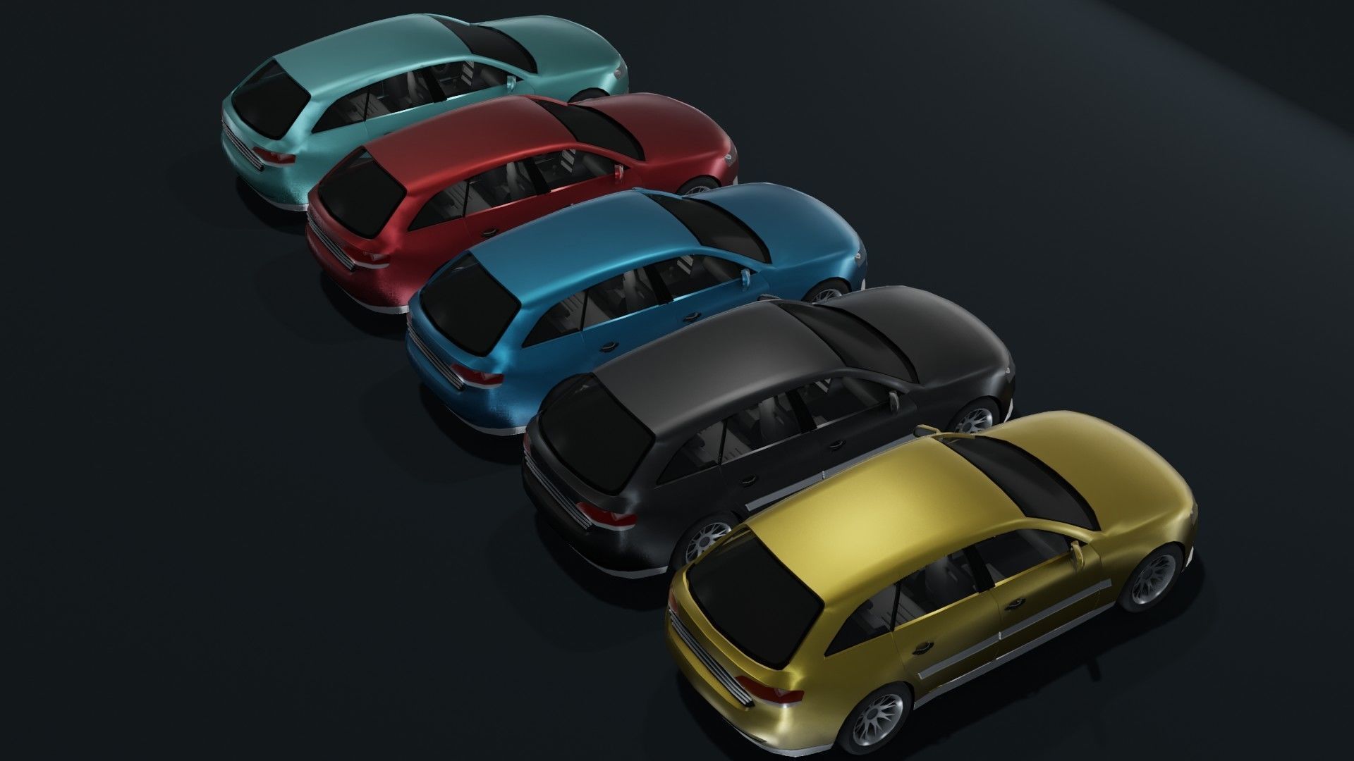 3D model Generic Station Wagon Car With Interior Lowpoly 3D Model VR ...