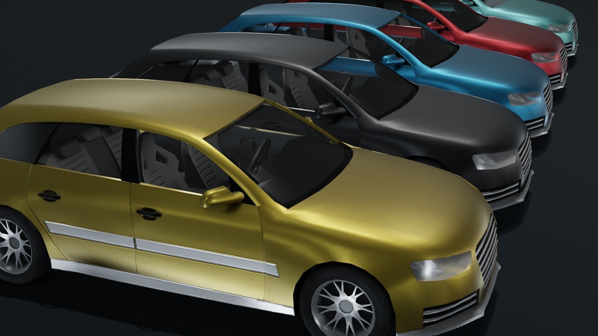 3D model Generic Station Wagon Car With Interior Lowpoly 3D Model VR ...