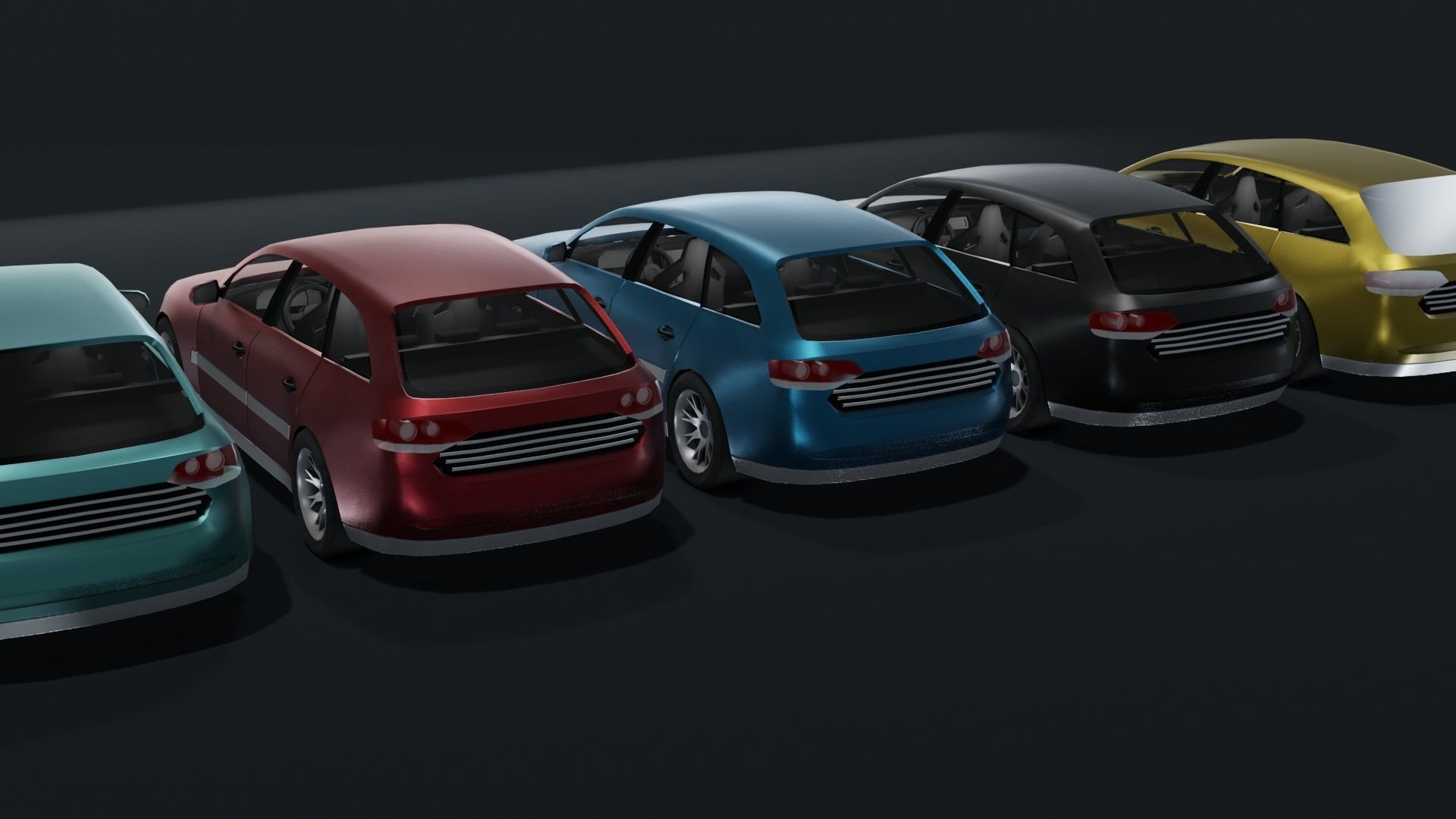 3D model Generic Station Wagon Car With Interior Lowpoly 3D Model VR ...