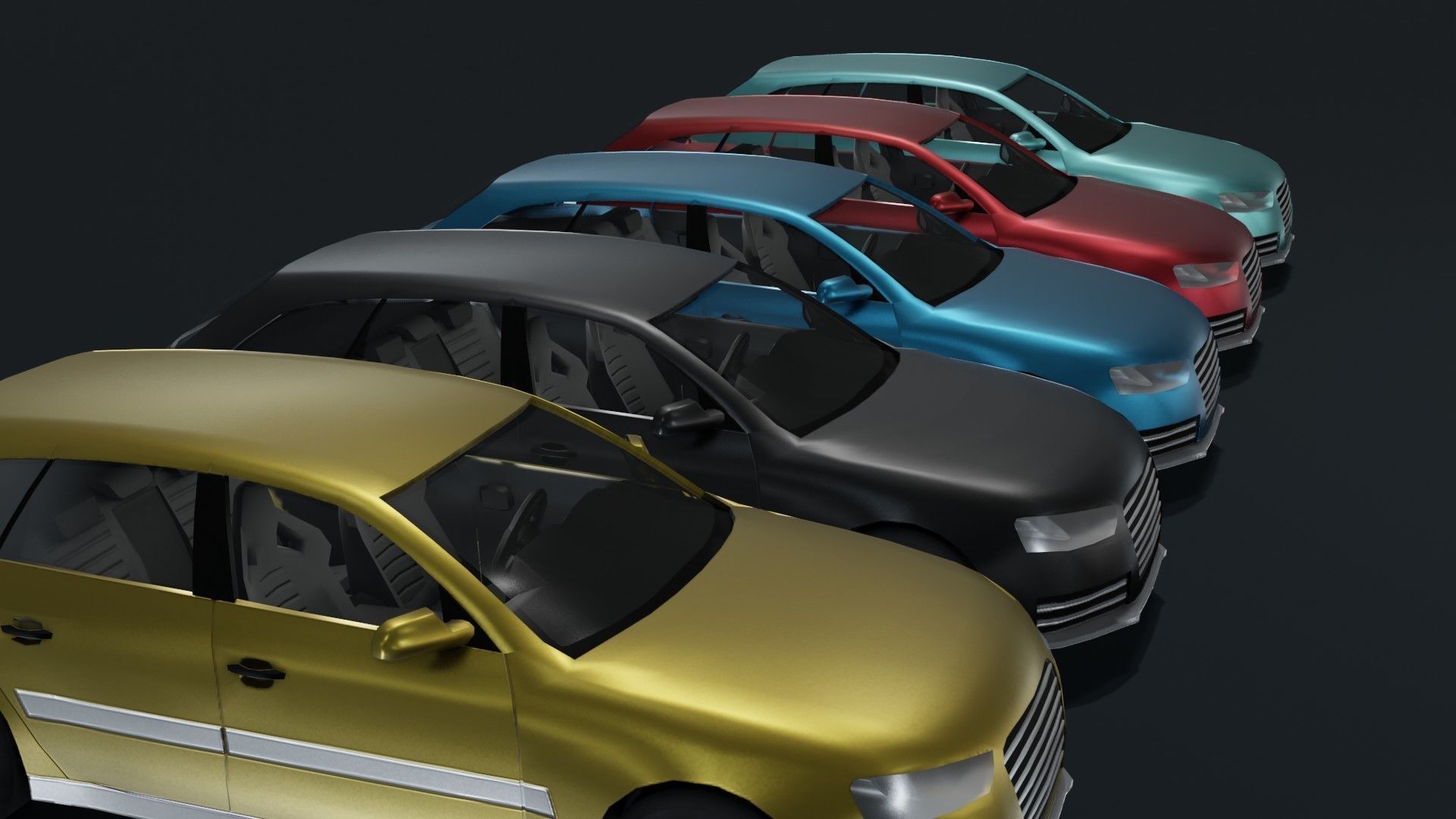 3D model Generic Station Wagon Car With Interior Lowpoly 3D Model VR ...