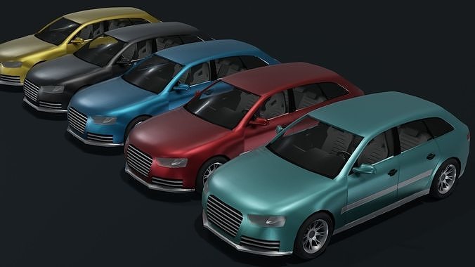 3D model Generic Station Wagon Car With Interior Lowpoly 3D Model VR ...