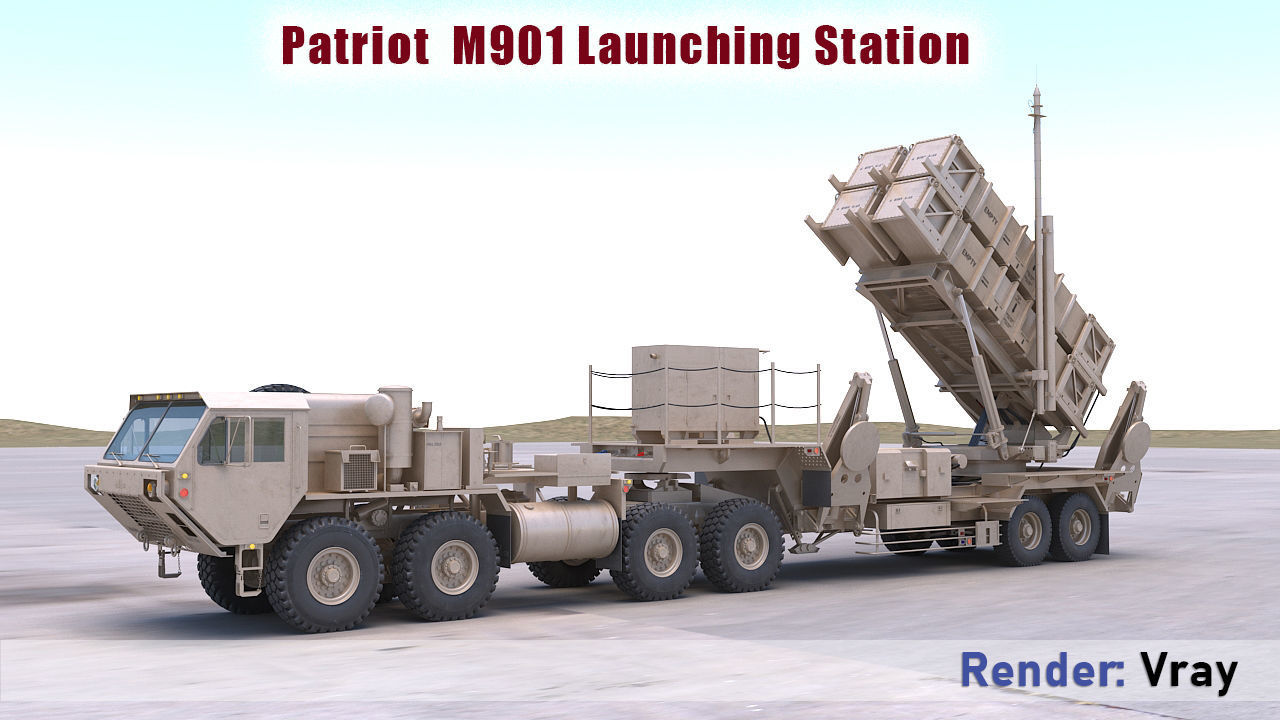 Patriot M901 Launching Station 3D model animated rigged | CGTrader