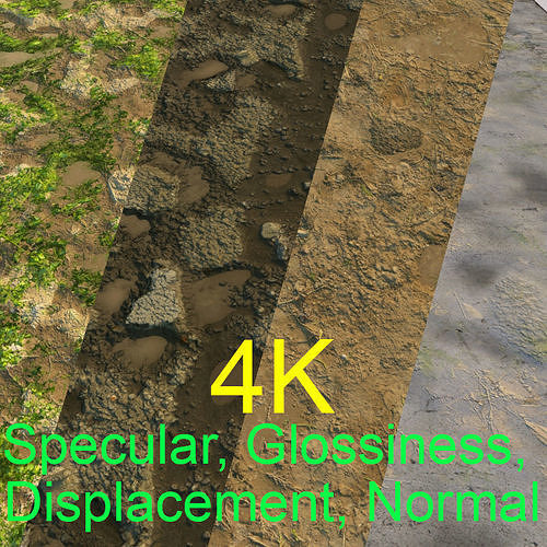 Texture Four ground textures VR / AR / low-poly | CGTrader