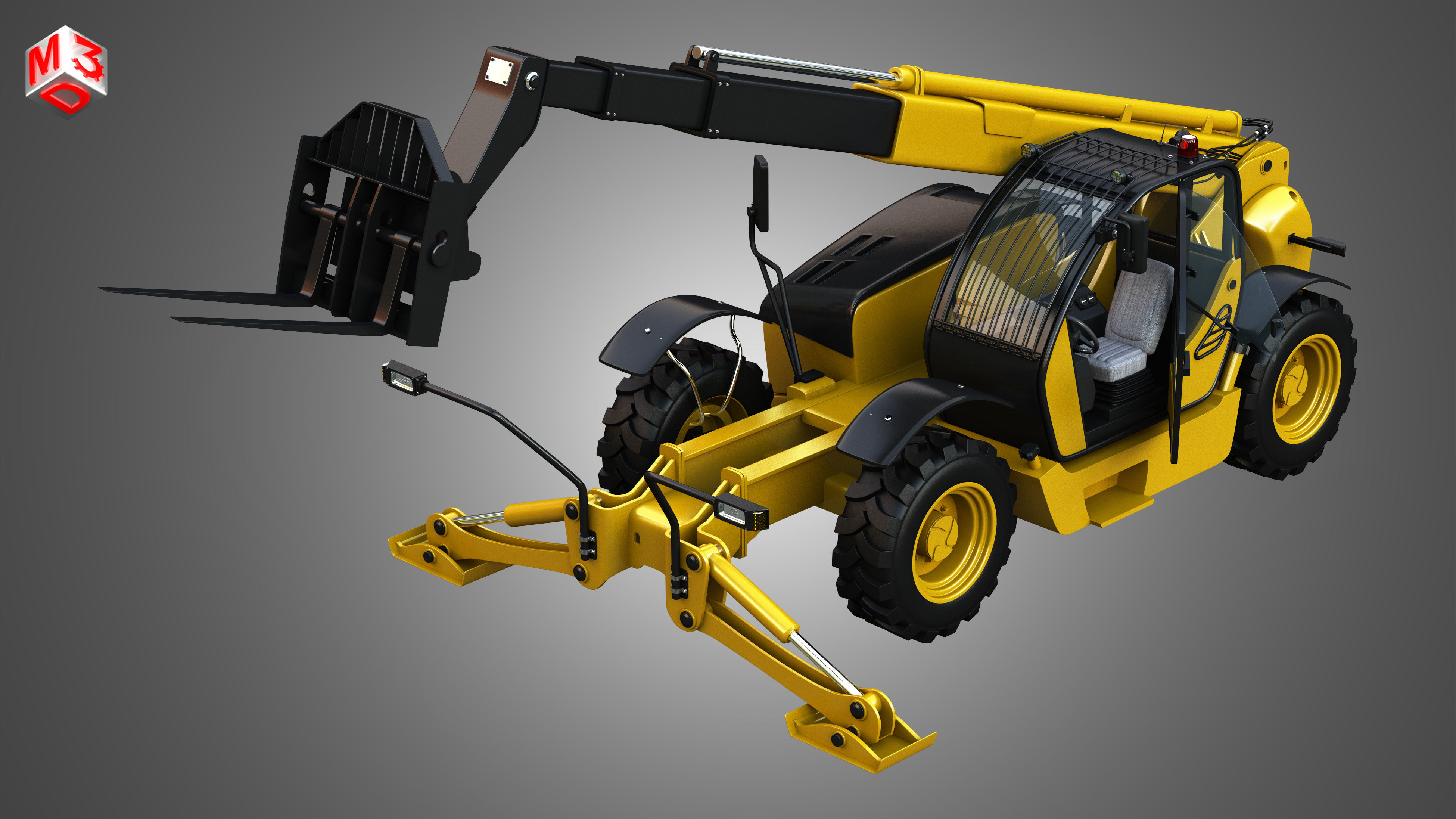TX 170 Telescopic Handler 3D model | CGTrader