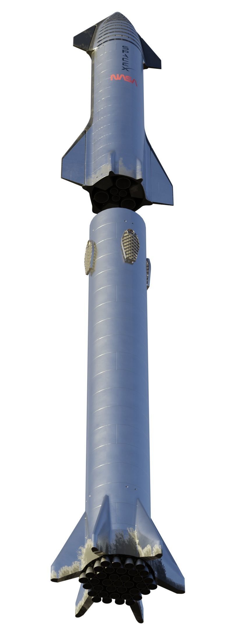 Starship and Super Heavy booster SpaceX 3D model | CGTrader