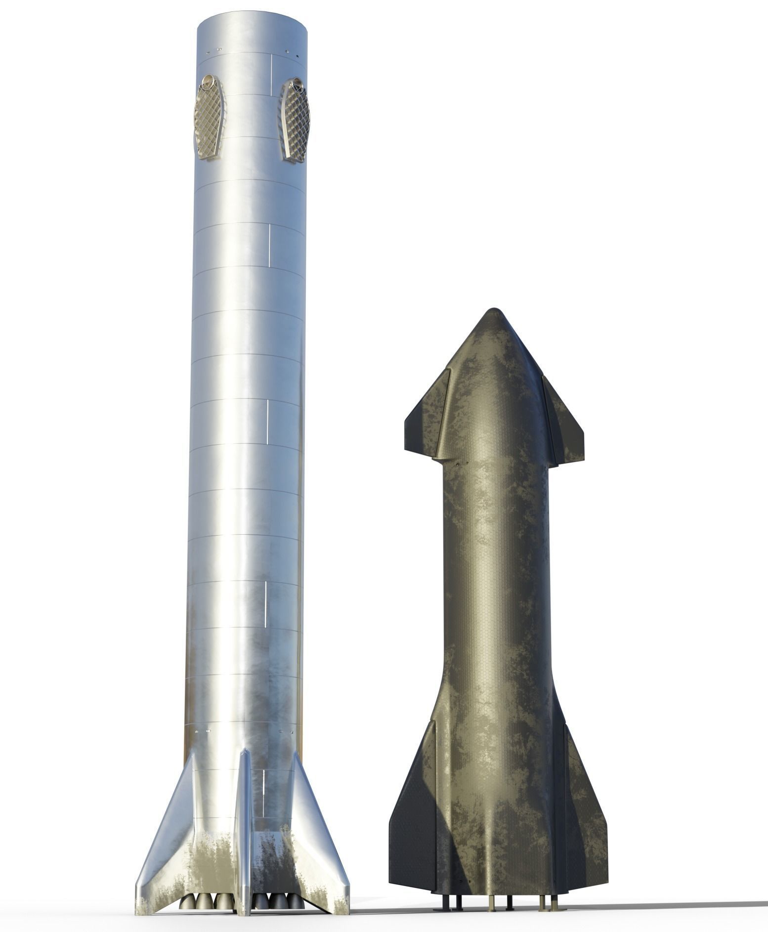Starship and Super Heavy booster SpaceX 3D model | CGTrader