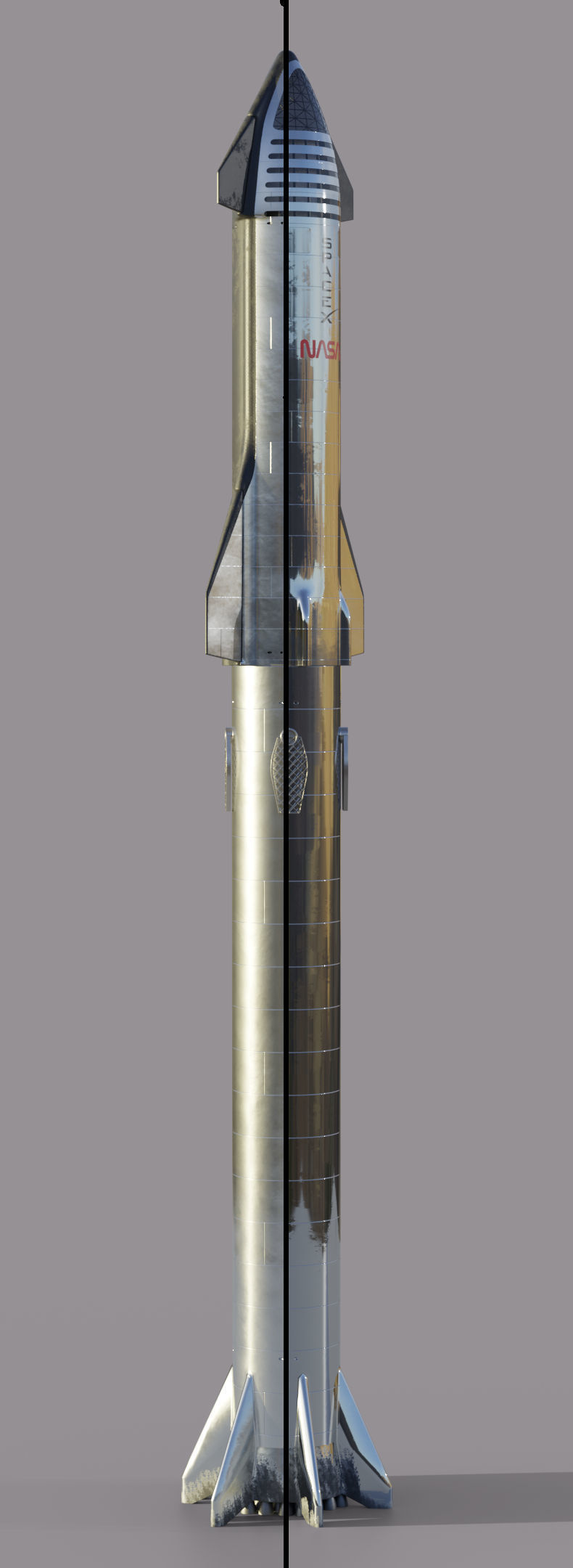 Starship and Super Heavy booster SpaceX 3D model | CGTrader