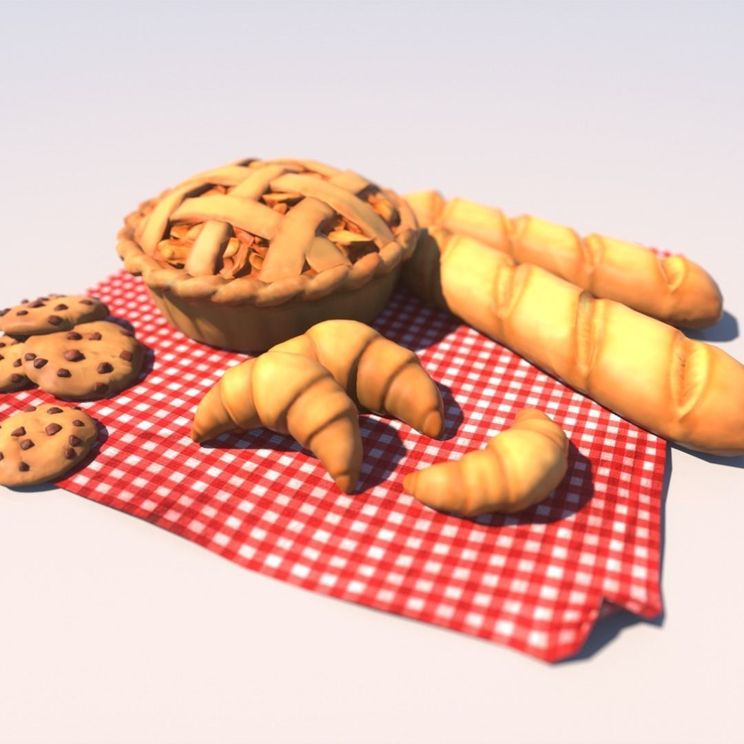 3D model Cartoon Pastries VR / AR / low-poly | CGTrader
