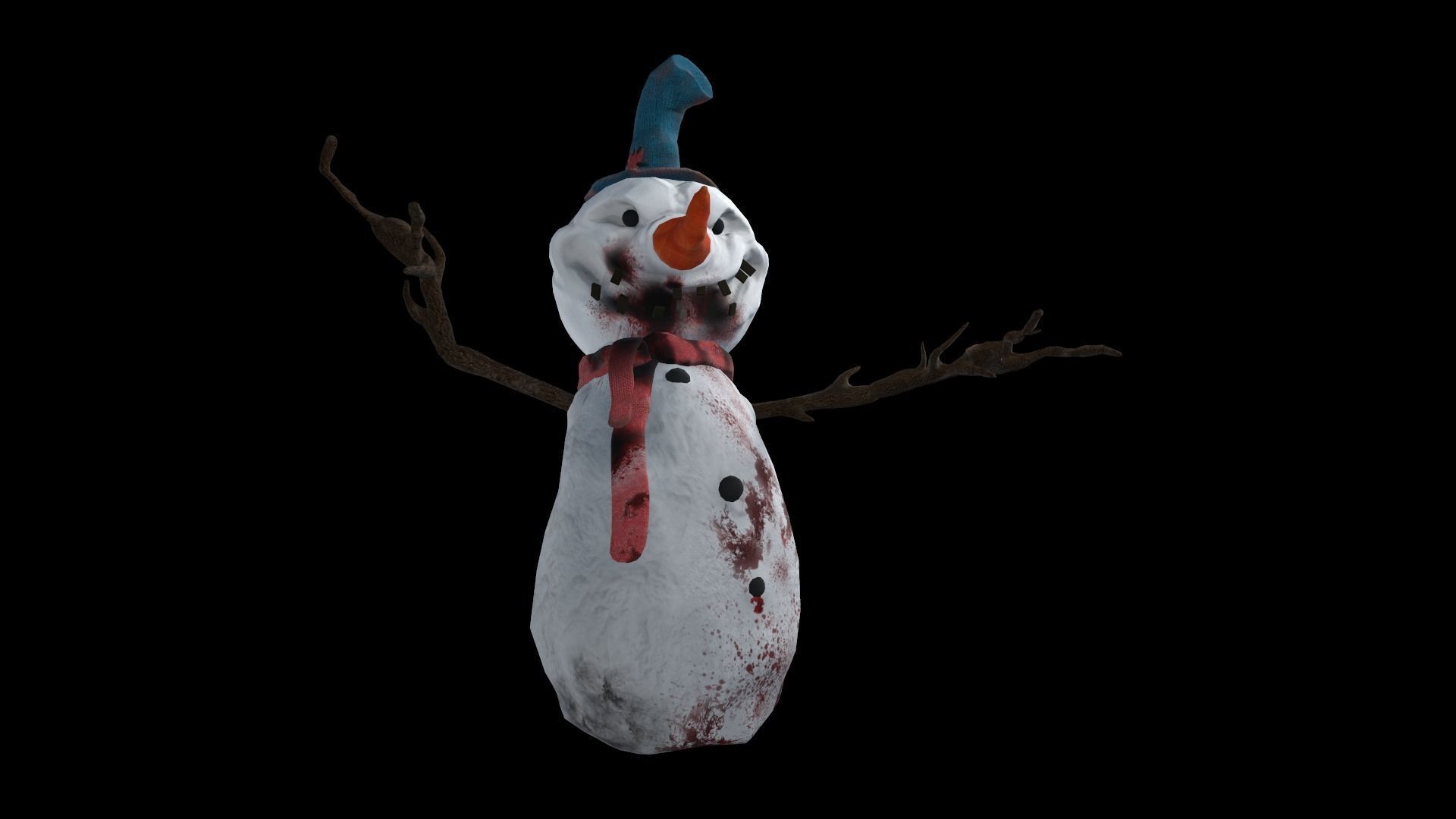 3D model Creepy Snowman - Nightmare Monster VR / AR / low-poly | CGTrader
