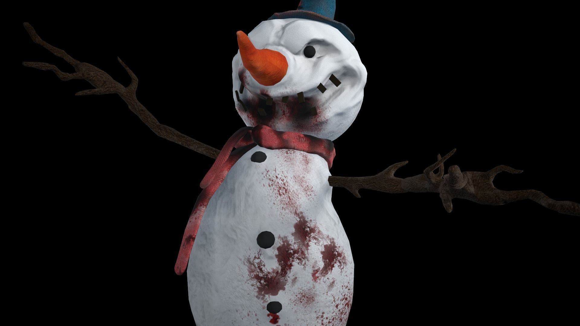 3D model Creepy Snowman - Nightmare Monster VR / AR / low-poly | CGTrader