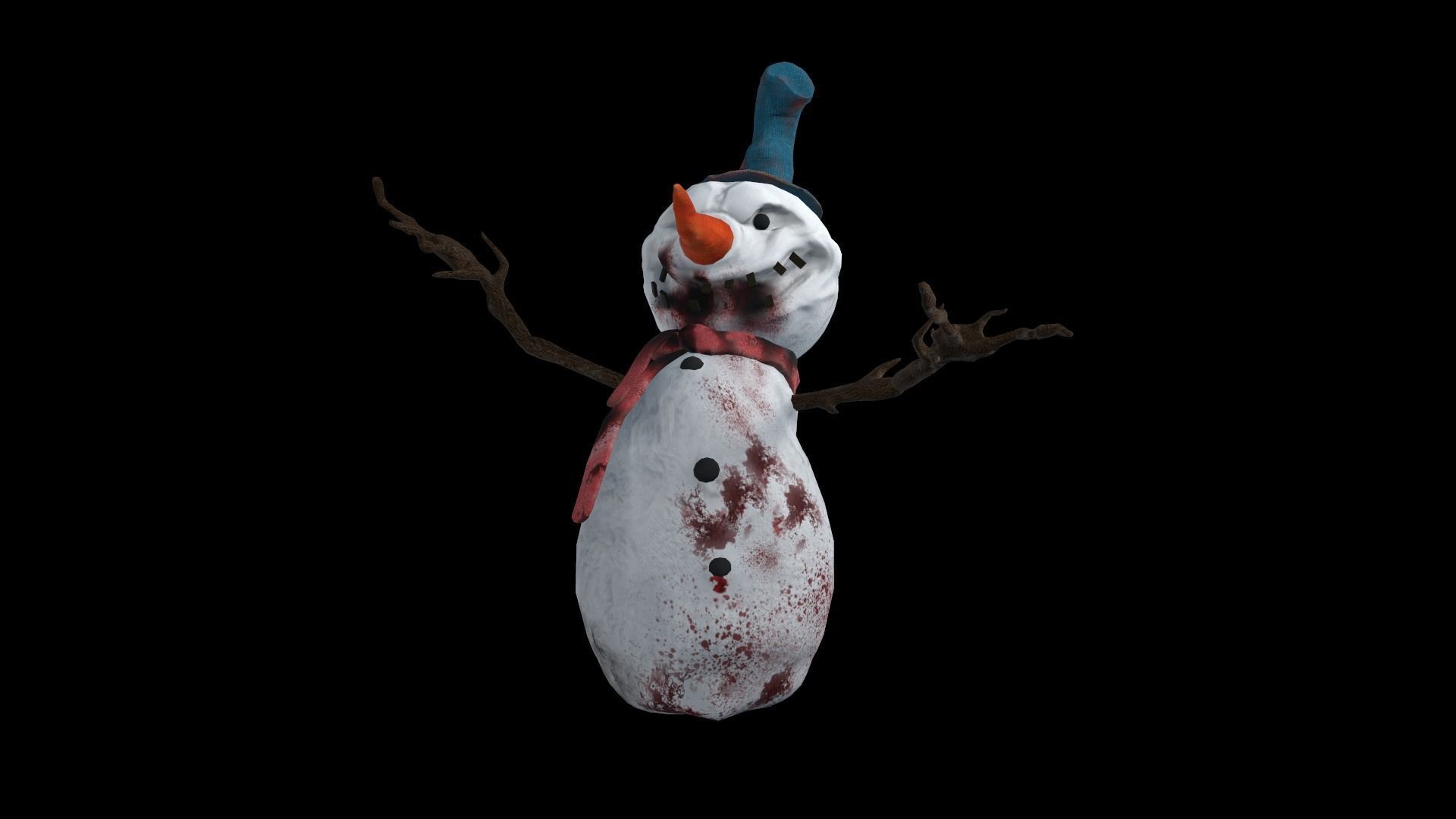 3D model Creepy Snowman - Nightmare Monster VR / AR / low-poly | CGTrader