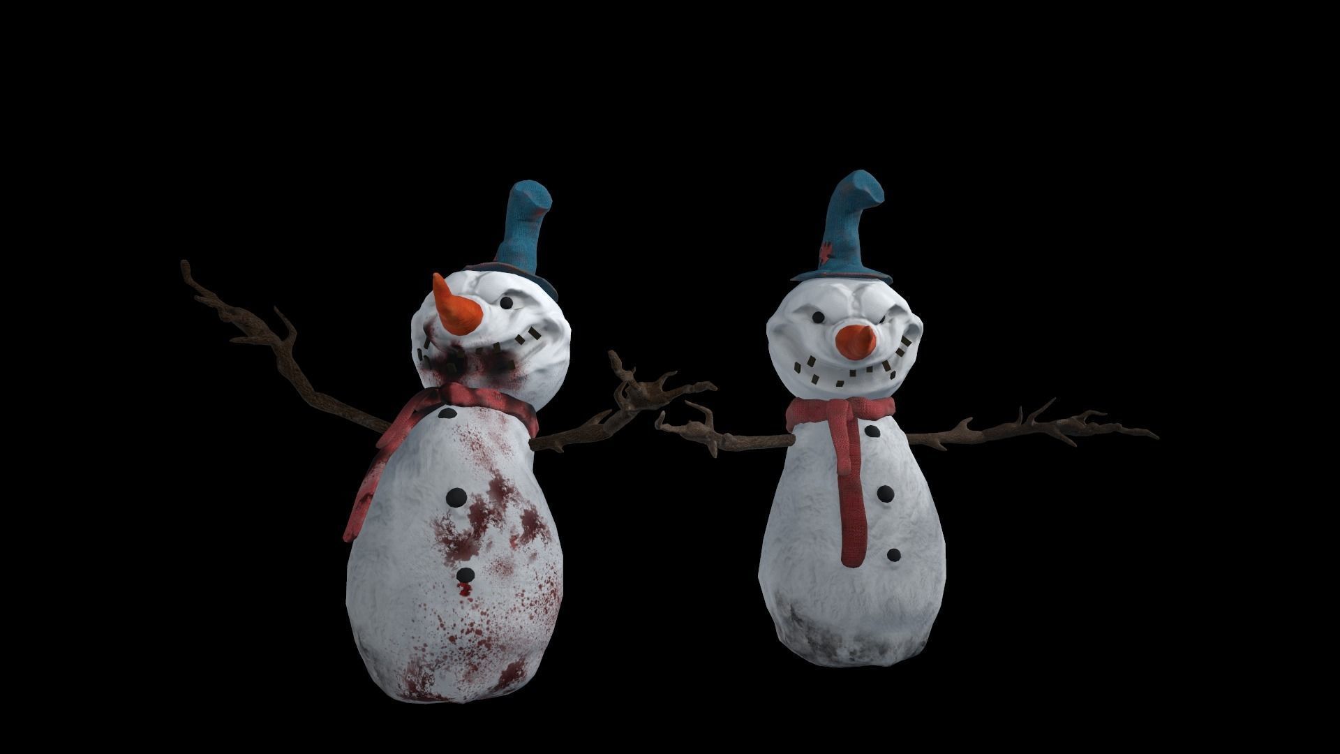 3D model Creepy Snowman - Nightmare Monster VR / AR / low-poly | CGTrader