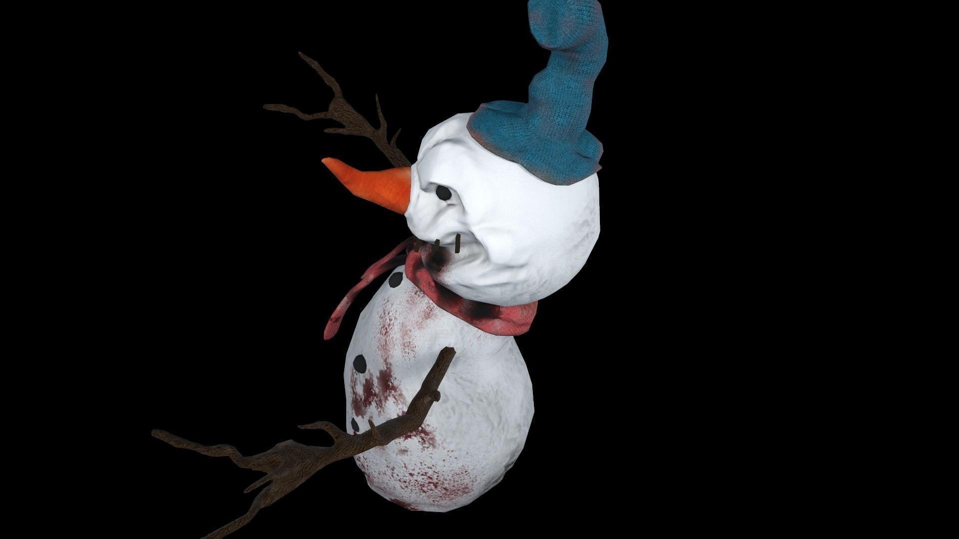 3D model Creepy Snowman - Nightmare Monster VR / AR / low-poly | CGTrader
