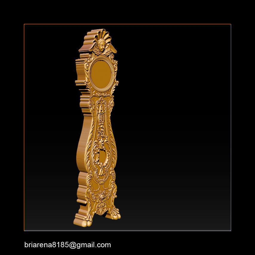 VICTORIAN CARVED OAK TALL CASE CLOCK 3D model 3D printable | CGTrader
