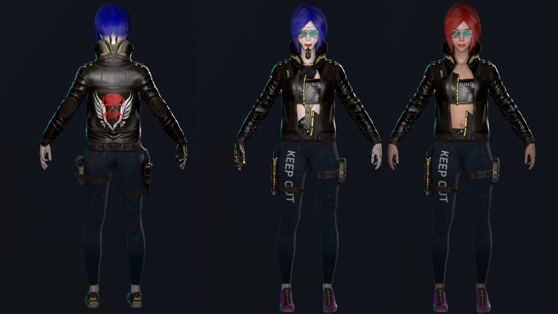 3D model Cyberpunk Girl VR / AR / low-poly rigged animated | CGTrader