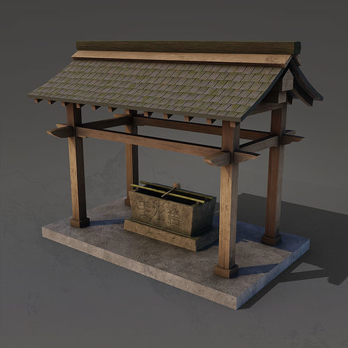 3D model Temizuya - 4 Japanese Shinto Temizuya -4 GameReady Versions VR ...