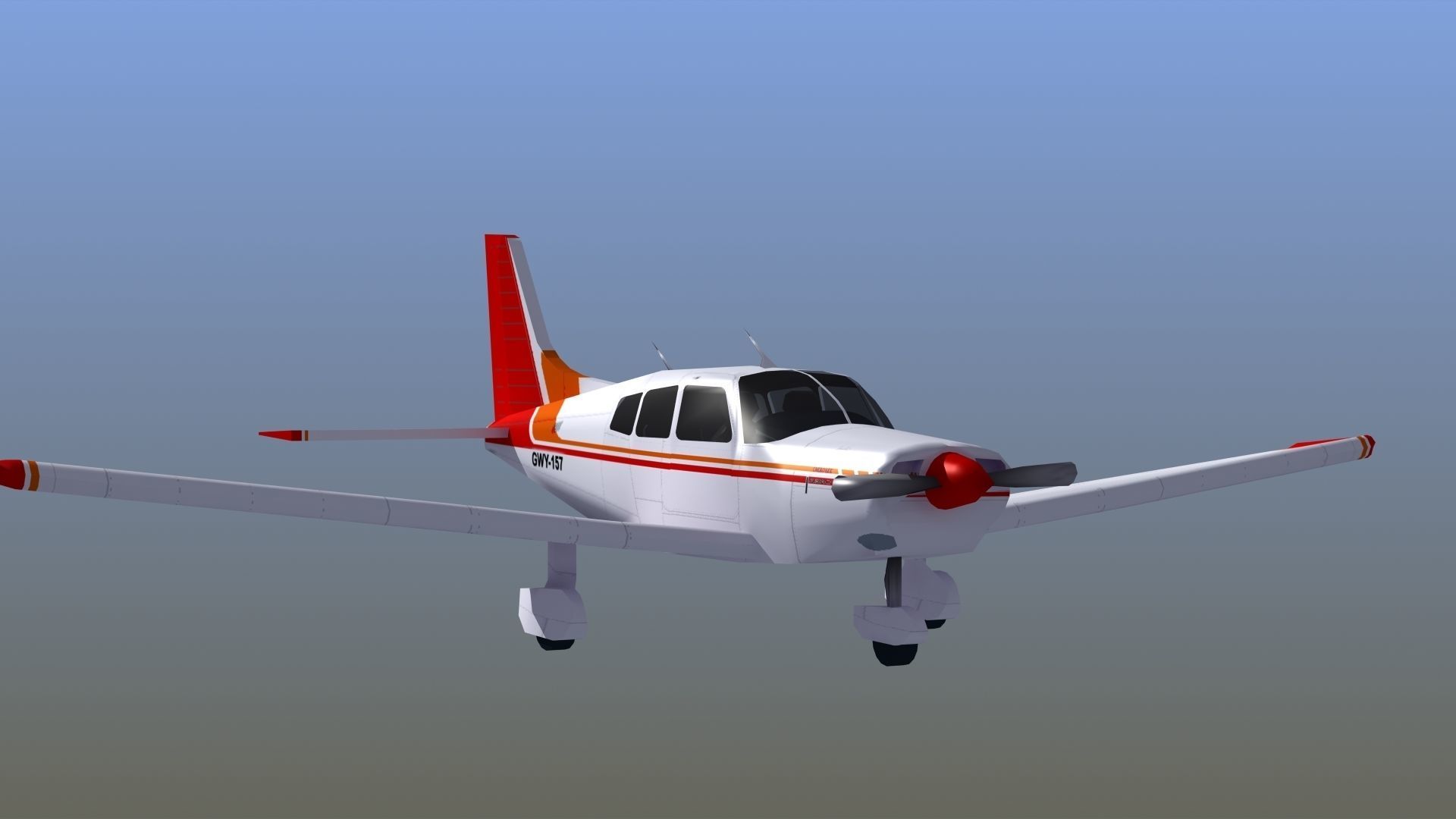 3D model Piper Cherokee Light Aircraft VR / AR / low-poly | CGTrader