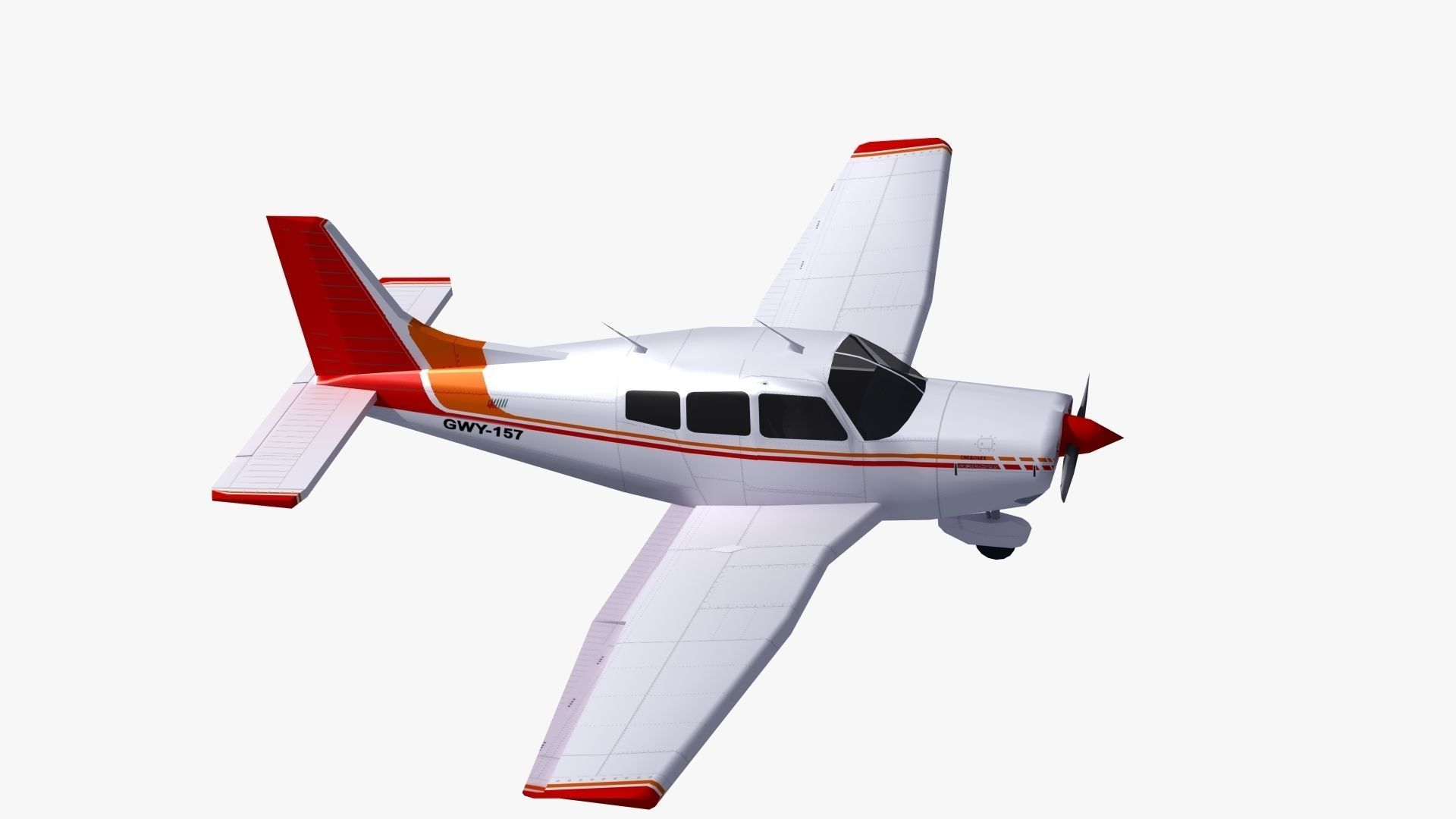 3D model Piper Cherokee Light Aircraft VR / AR / low-poly | CGTrader