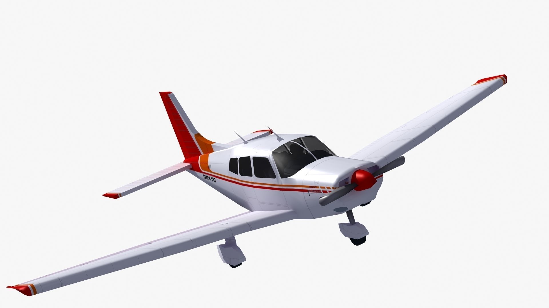 3D model Piper Cherokee Light Aircraft VR / AR / low-poly | CGTrader