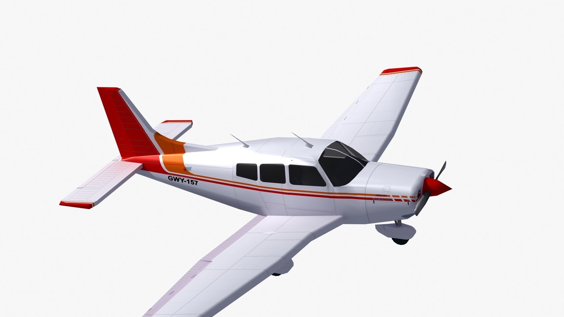 3D model Piper Cherokee Light Aircraft VR / AR / low-poly | CGTrader