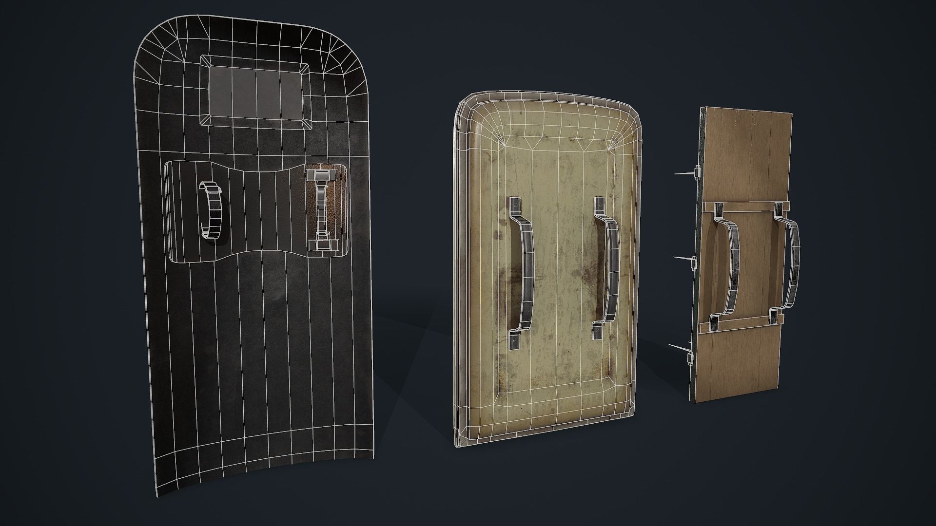 3D model Custom Post-Apocalypse Shields Bundle VR / AR / low-poly ...