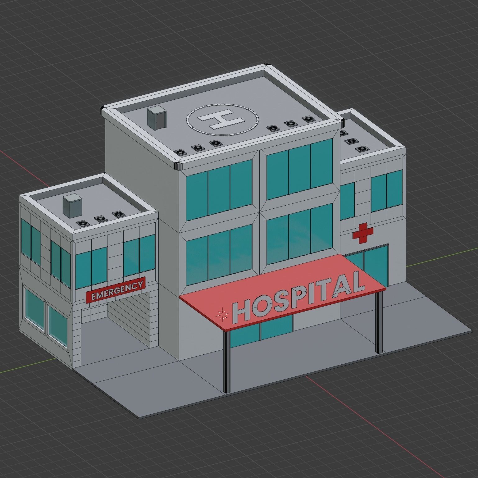 3D model Set of hospitals low-poly VR / AR / low-poly | CGTrader