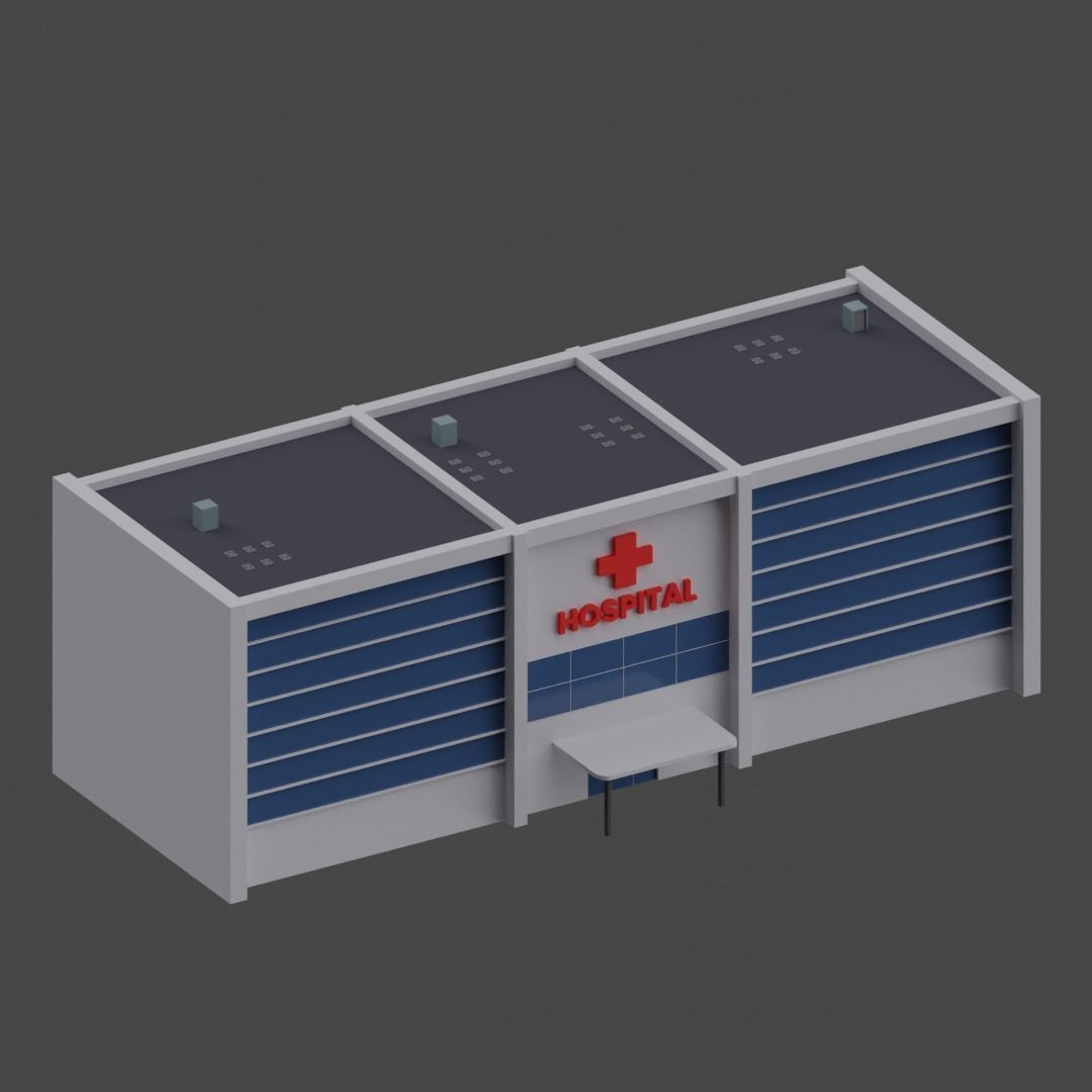3D model Set of hospitals low-poly VR / AR / low-poly | CGTrader