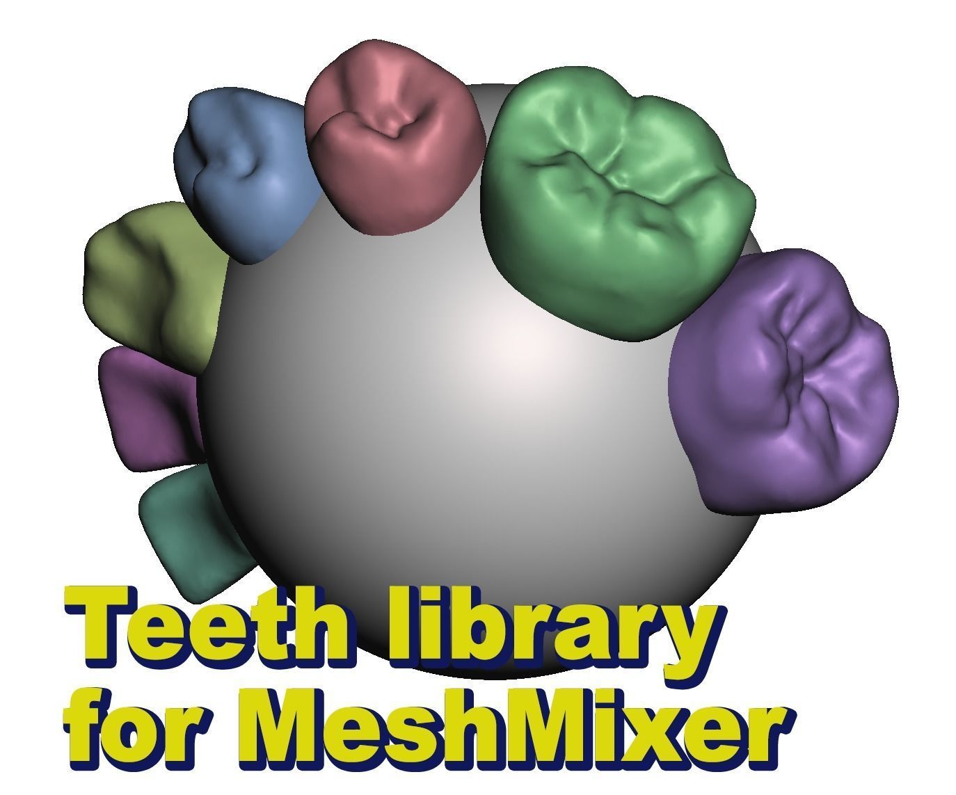 D002 Teeth Library for MeshMixer 3D model 3D printable | CGTrader