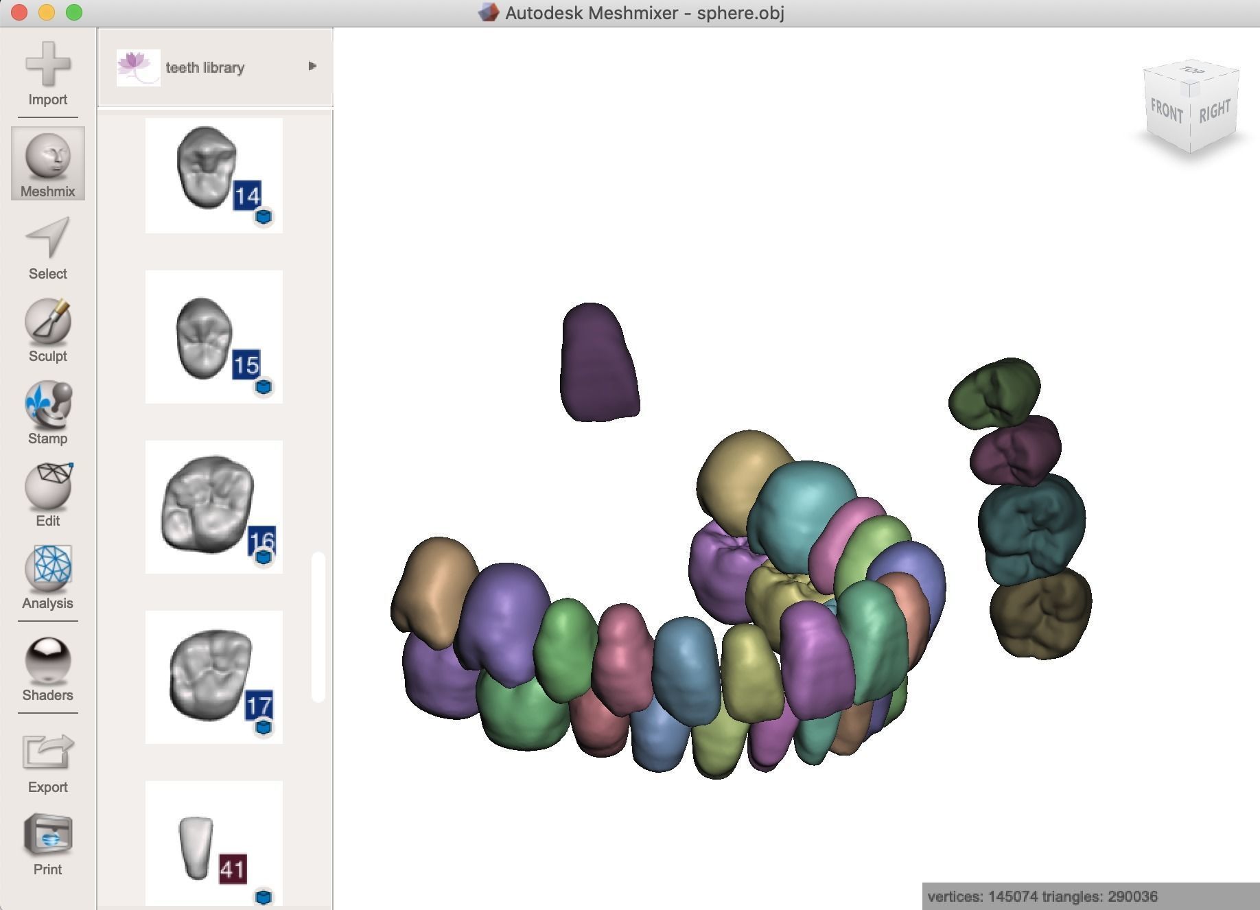 D002 Teeth Library for MeshMixer 3D model 3D printable | CGTrader