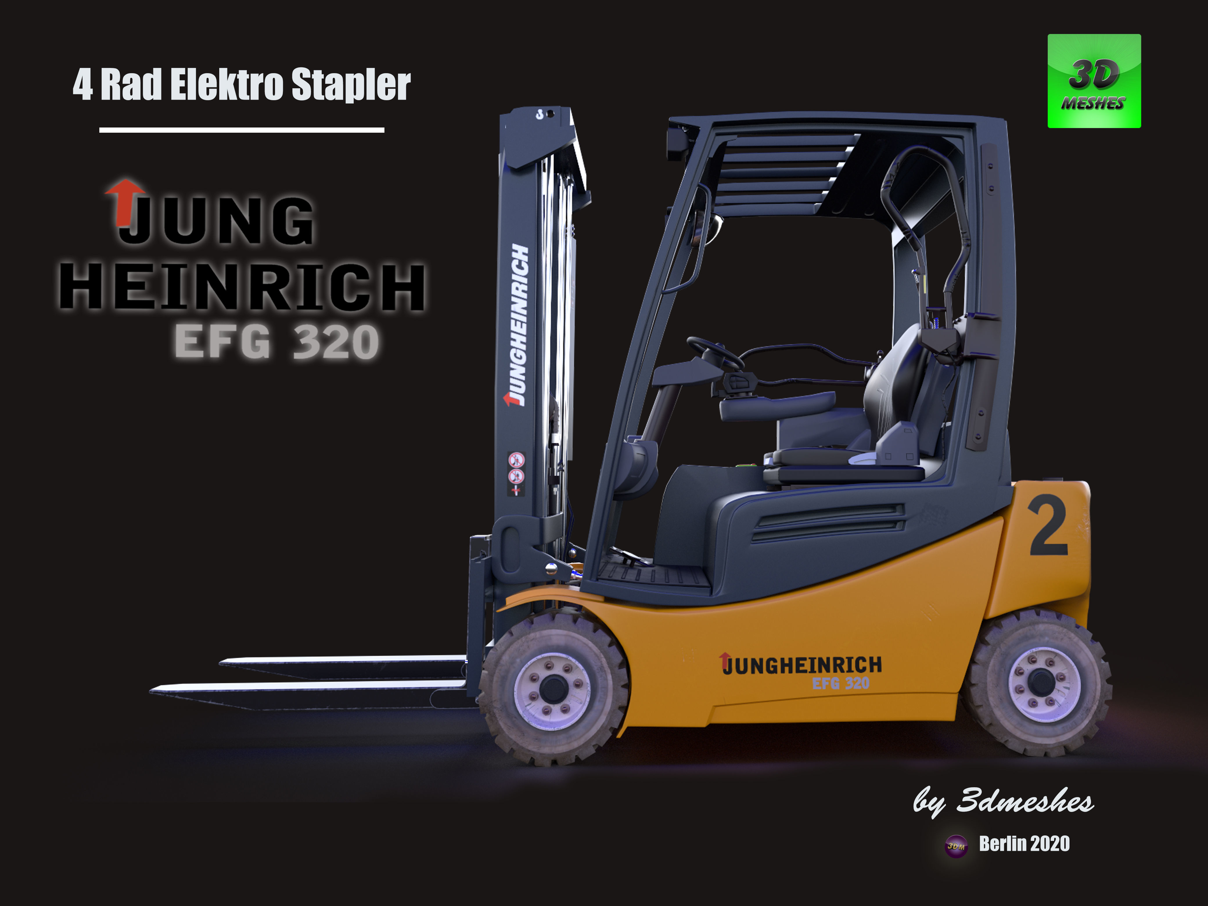 Jungheinrich EFG 320 Electro Forklift by 3D Meshes Berlin 3D model ...