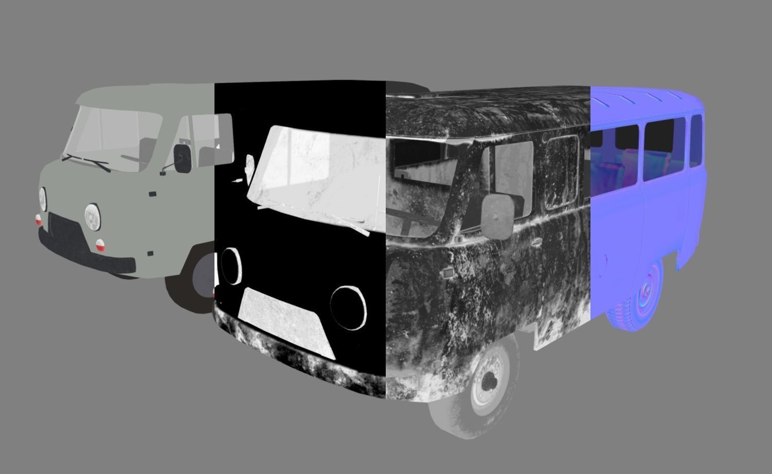 3D model Soviet era van low poly VR / AR / low-poly | CGTrader