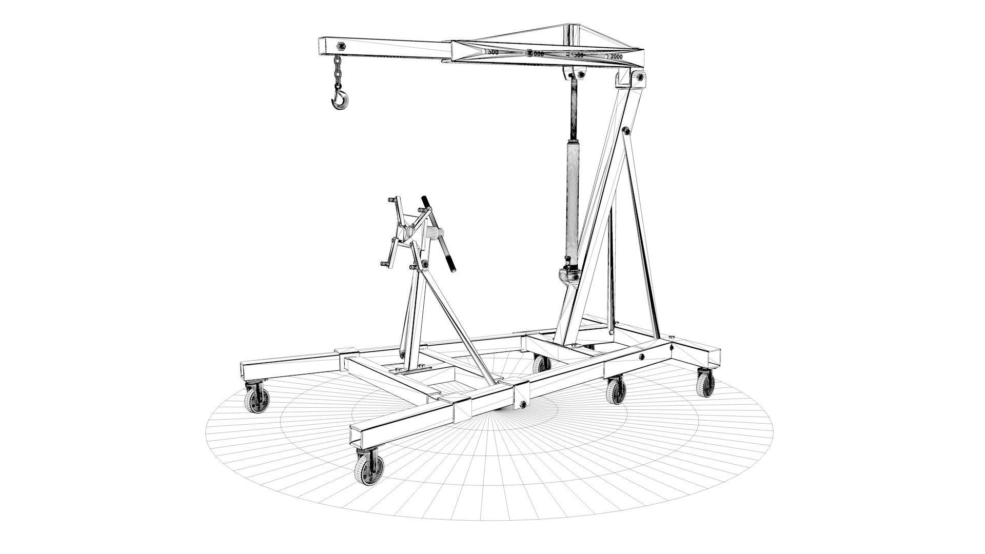 Hydraulic folding crane Garage tool 3D model | CGTrader