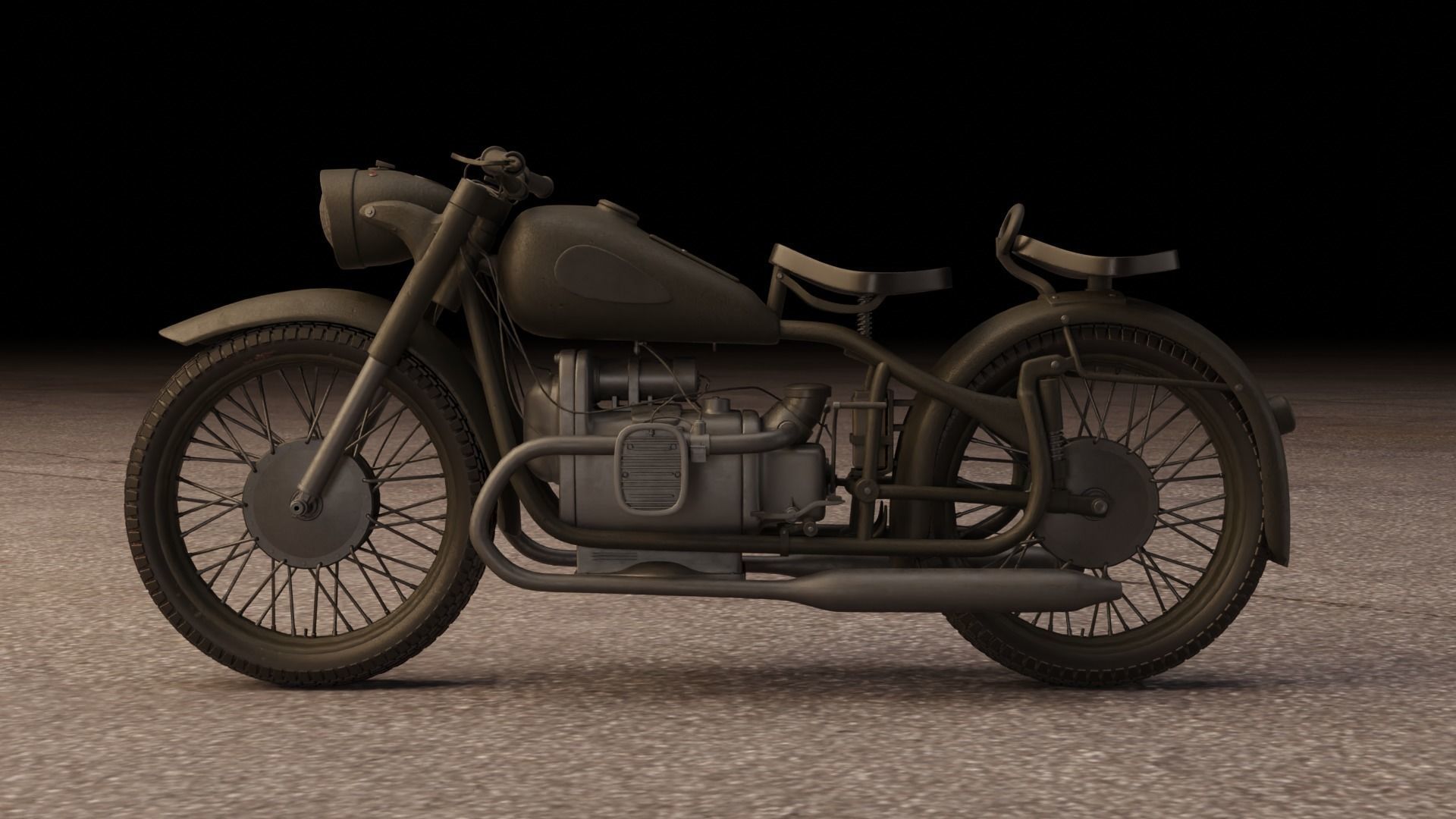 Soviet Military Bike K750 3D model | CGTrader