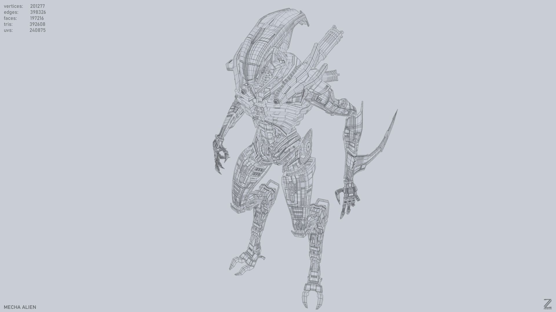 Mecha ALIEN metal alien 3D model | CGTrader