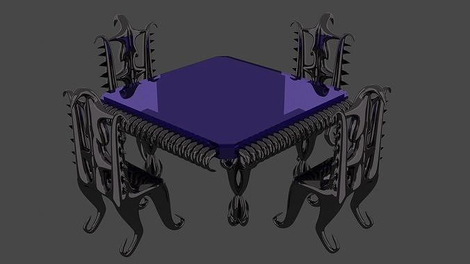 3D model Evil dining table VR / AR / low-poly | CGTrader