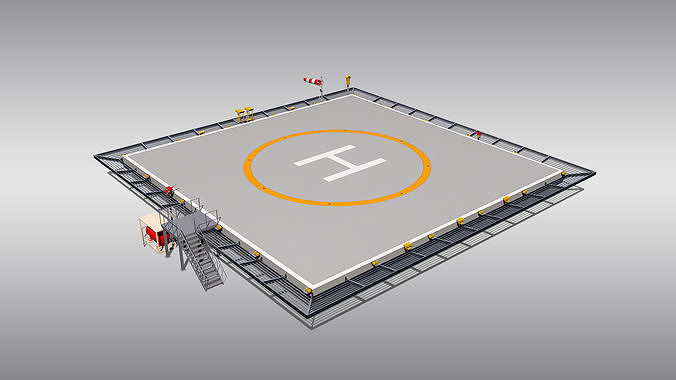 Square Heliport 3D model | CGTrader
