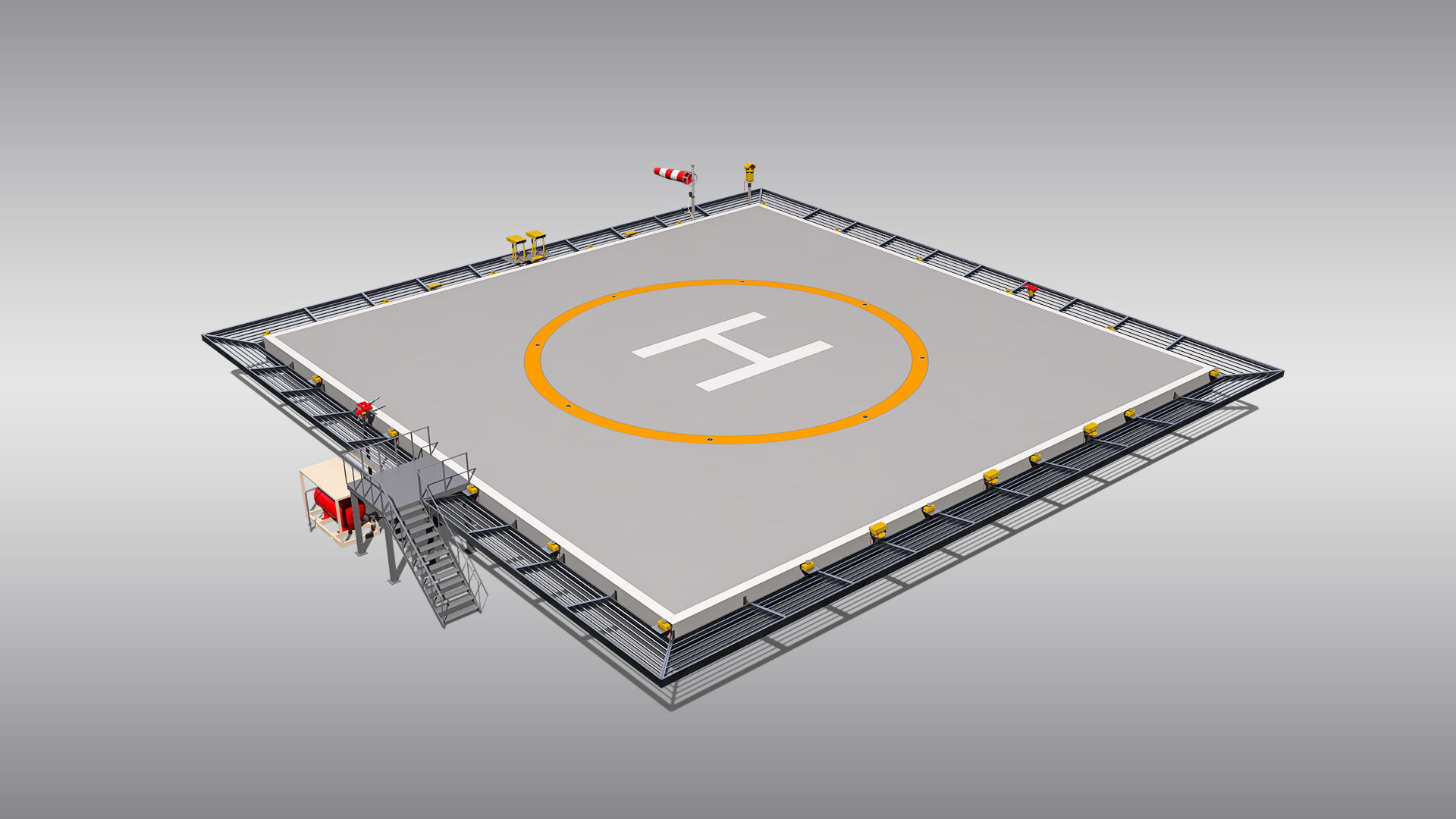 Square Heliport 3D model | CGTrader