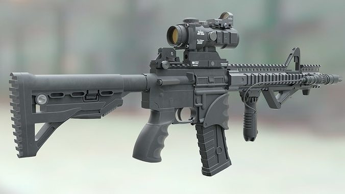 ar-15 ar - rifle with scope free 3D model | CGTrader