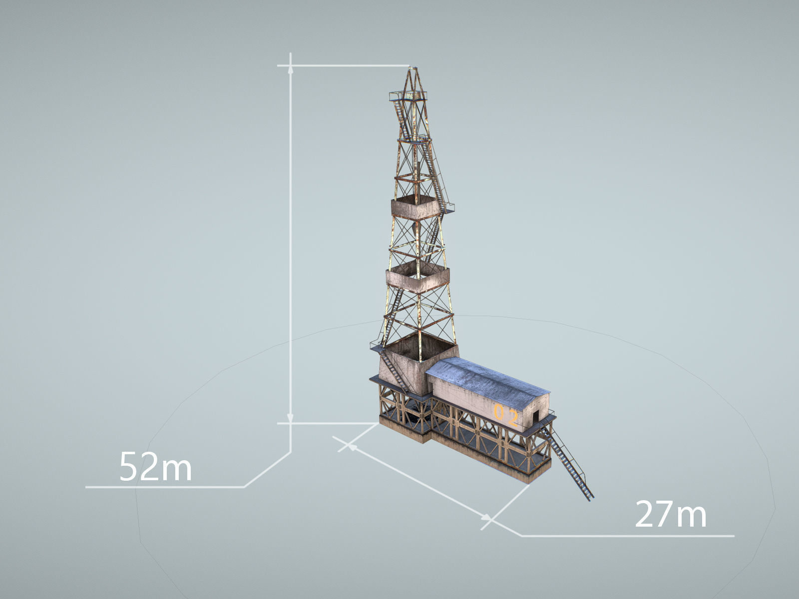3D model Oil Derrick VR / AR / low-poly | CGTrader