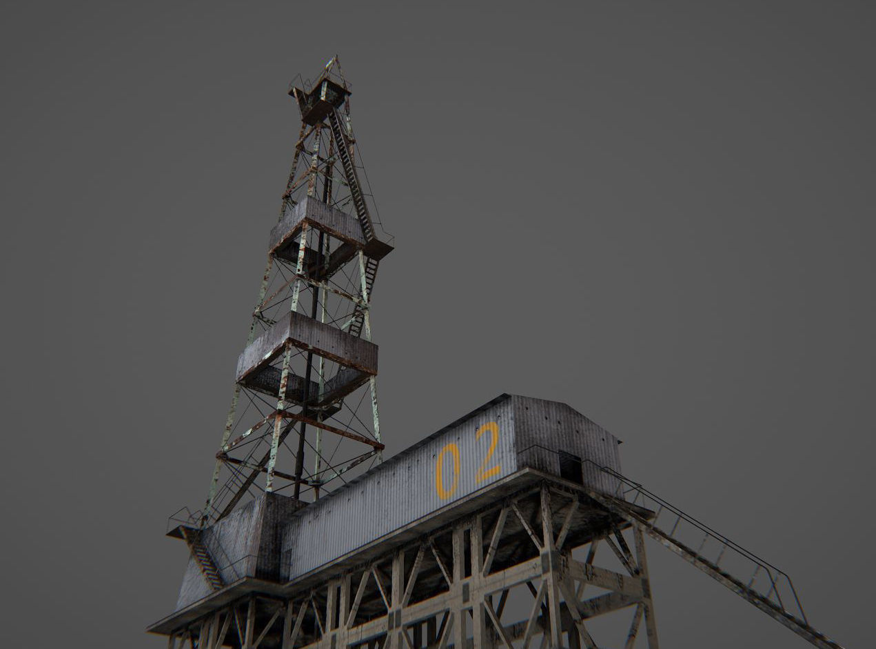 3D model Oil Derrick VR / AR / low-poly | CGTrader