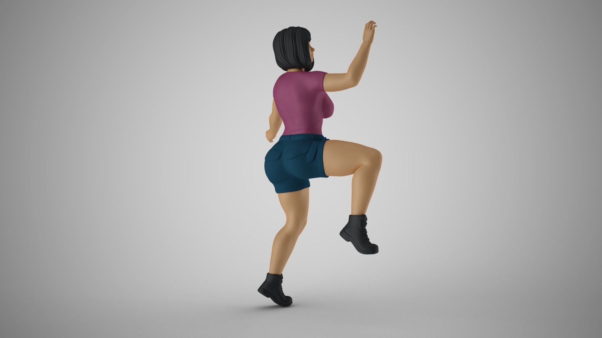 Woman Rock Climbing 3D model 3D printable | CGTrader