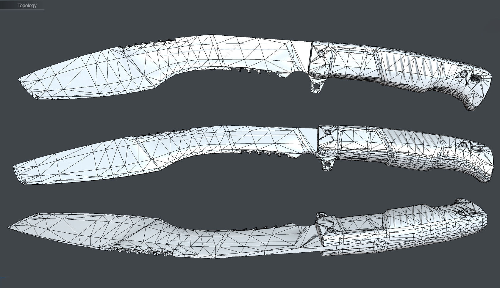 3D model Knife Kukri - Gradient colors VR / AR / low-poly | CGTrader