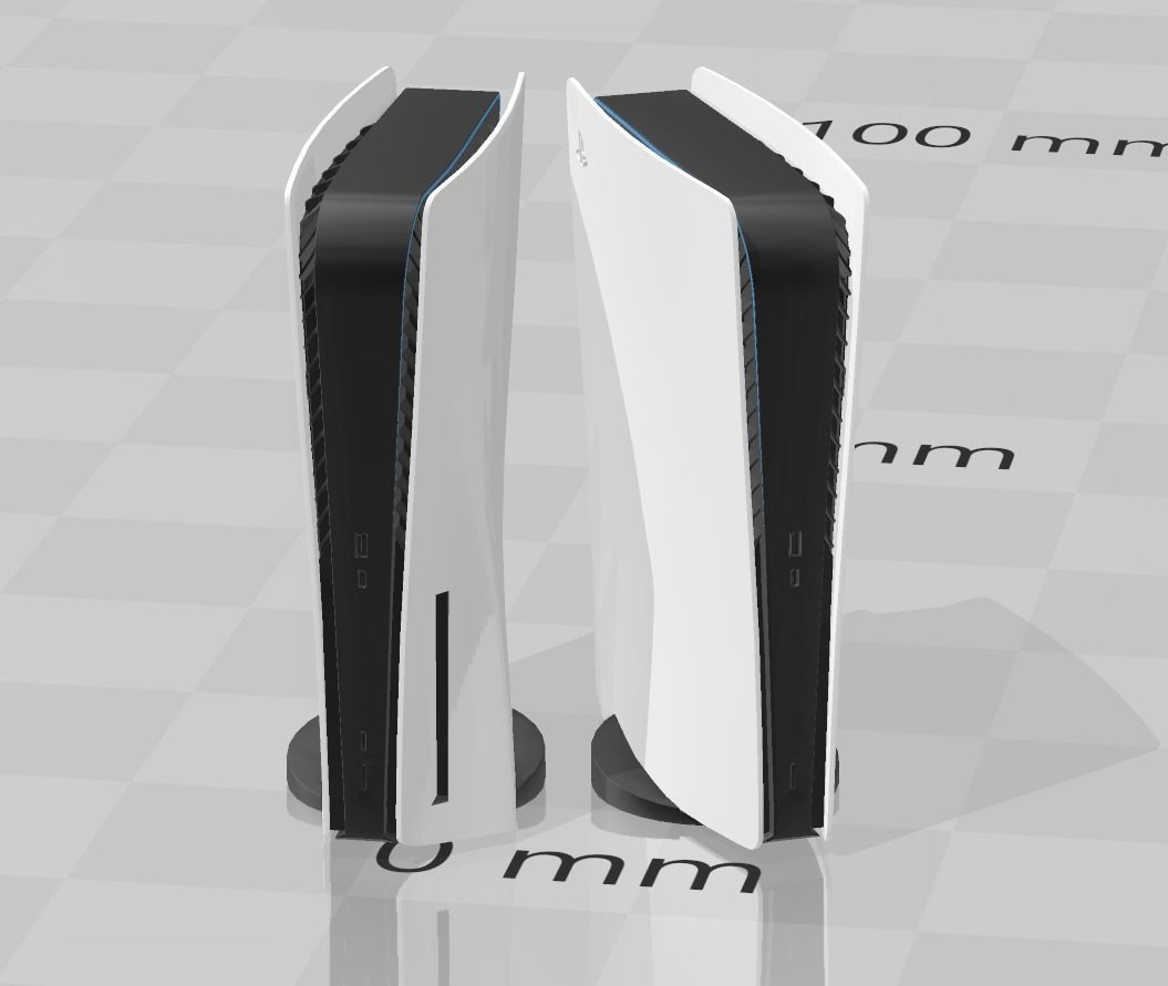 Playstation 5 STL two gaming consoles on table 3D model 3D printable ...