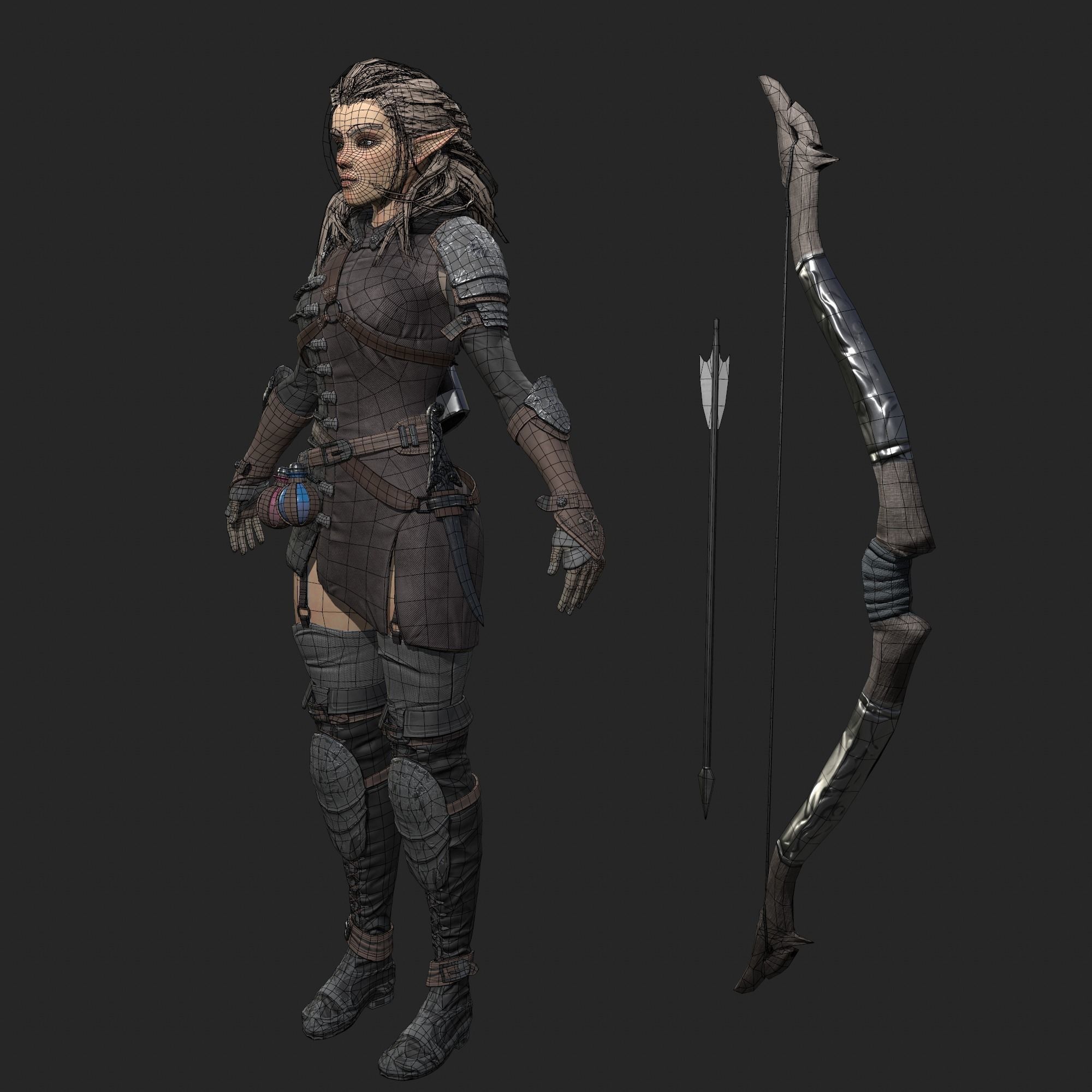 Elf Archer free VR / AR / low-poly 3D model | CGTrader