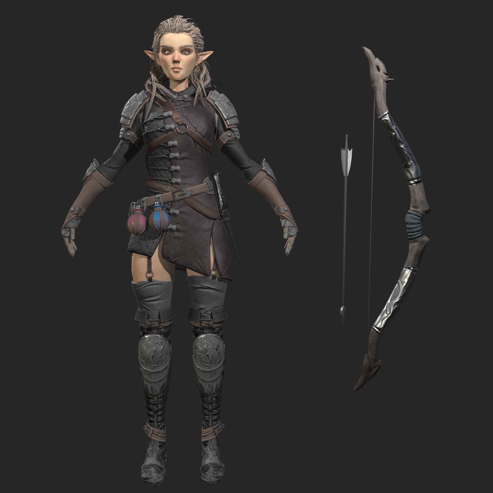 Elf Archer free VR / AR / low-poly 3D model | CGTrader