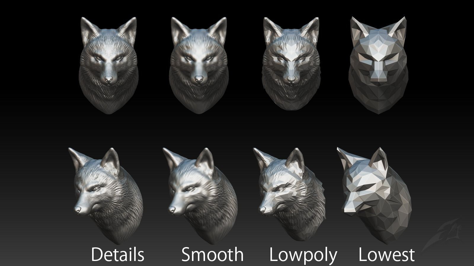 Fox Bust - 4 Types STL OBJ 3D Model 3D printable OBJ STL - CGTrader.com